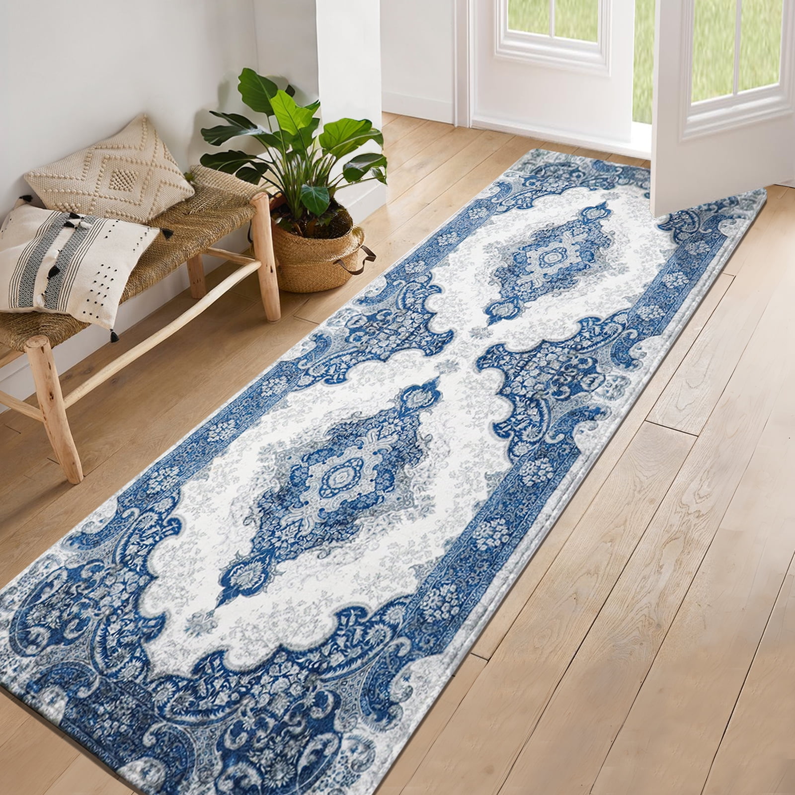 Boho 2x6 Runner Rug - Non-Slip, Washable Kitchen Rugs - Ideal for ...
