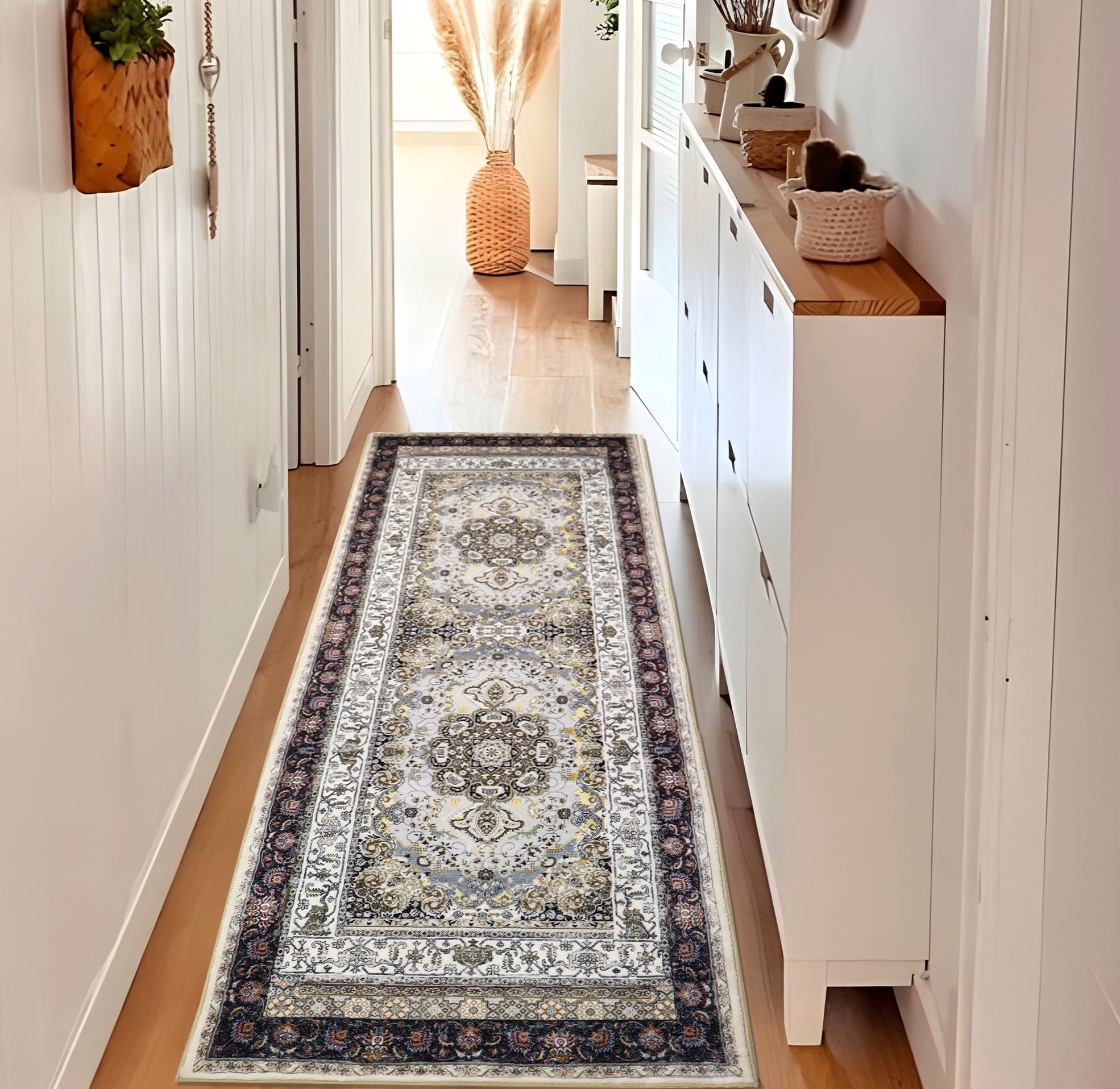 Boho 2x6 Runner Rug - Non-Slip, Washable Kitchen Rugs - Ideal for ...