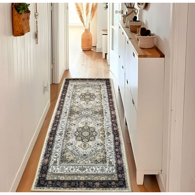 Boho 2x6 Runner Rug - Non-Slip, Washable Kitchen Rugs - Ideal for ...