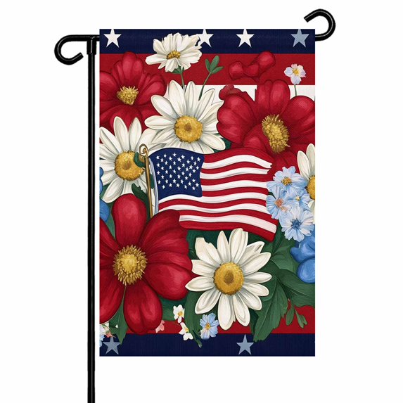 Boho 4th of July Garden Flags for Outside Memorial Day Flowers Double ...