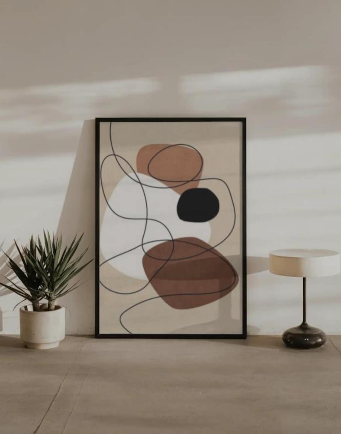Boho Abstract Art Poster: Earthy Tones, Neutral Shapes, Poster ...