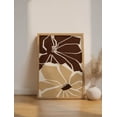 Boho Abstract Brown Beige Floral Matte Vertical Botanical, Stretched ...