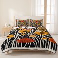 Boho Abstract Floral 3 Pieces Quilt Set,1 Quilt with 2 Shams,Retro Red ...