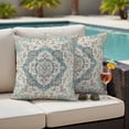 Boho Abstract Flowers Outdoor Throw Pillow Covers Set of 2, Sage Green ...