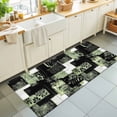 Boho Abstract Geometric Texture Rectangle Rug 2'x6' Summer Leaves Black ...