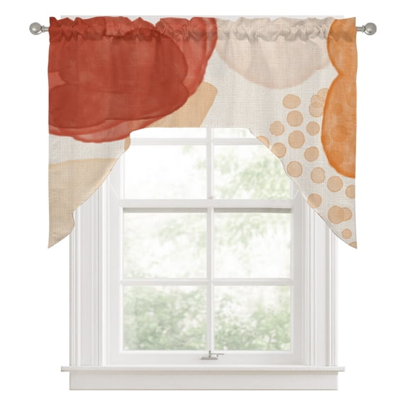 Boho Abstract Kitchen Curtains Swag Valance for Windows/Bathroom/Cafe ...