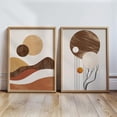 Boho Abstract Landscape Print Set Brown Chic Wall Art Home Decor Office ...