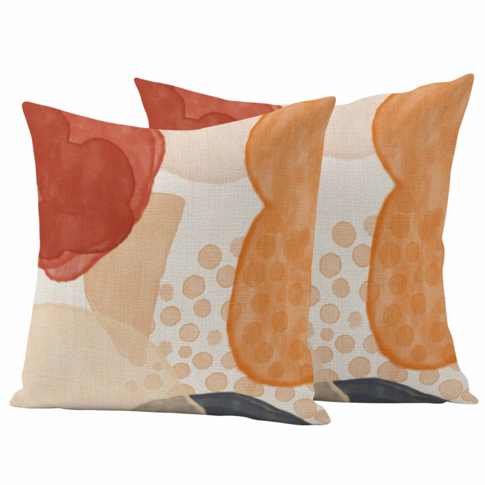 Boho Abstract Outdoor Waterproof Pillow Covers, Orange Red Spots Modern ...