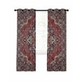 Boho Abstract Plant Blackout Curtains 2 Panels, Vintage Red Blue Retro ...