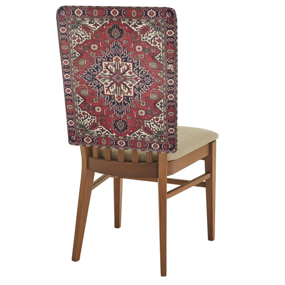 Boho Abstract Plant Chair Back Covers Set of 1, Vintage Red Blue ...