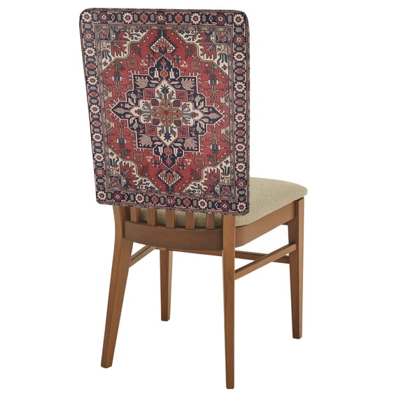 Boho Abstract Plant Chair Back Covers Set of 1, Vintage Red Blue Retro ...