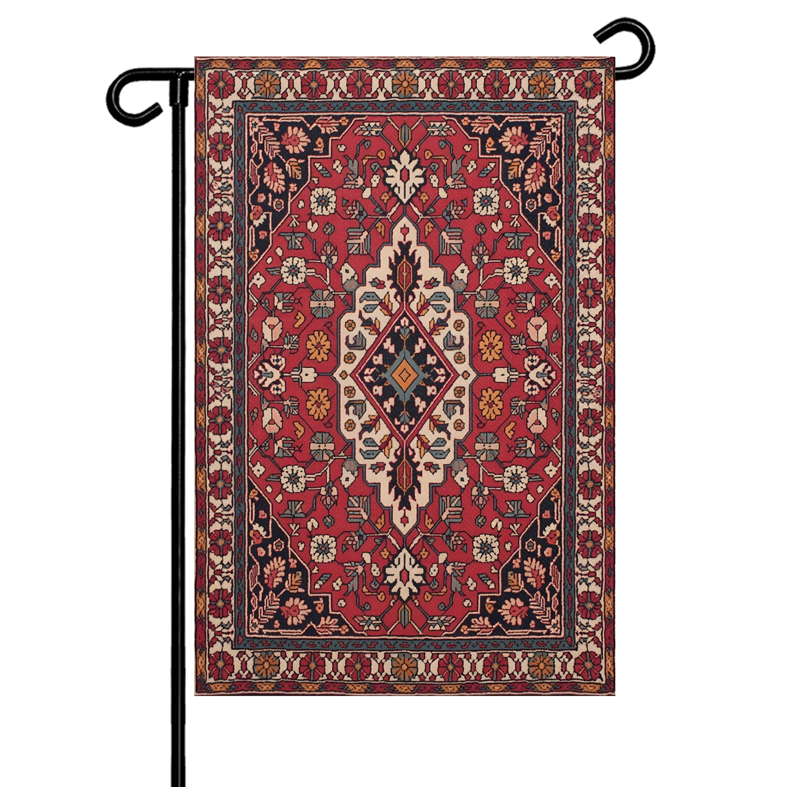 Boho Abstract Plant Garden Flag 28x40 Inch Vintage Red Black Retro ...