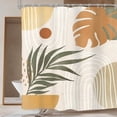 Boho Abstract Plant Leaf Shower Curtain Style 4, 60Wx72L Inches, Mid ...