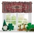 Boho Abstract Plant Valances for Windows, Vintage Red Black Retro ...