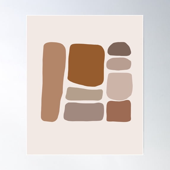 Boho Abstract Shape Warm Toned Minimalist Print Poster Wall Art Home ...