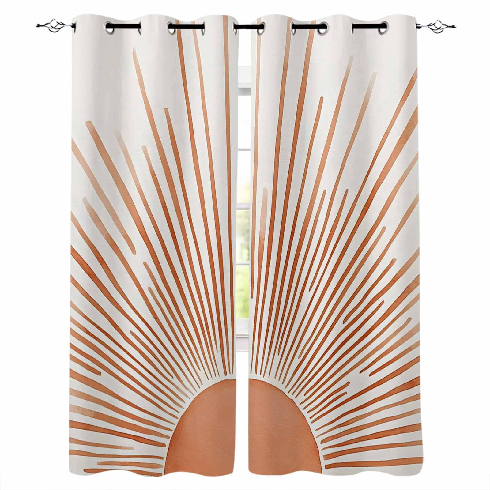 Boho Abstract Sun Blackout Curtains 45 Inches Long for Bedroom, Modern ...