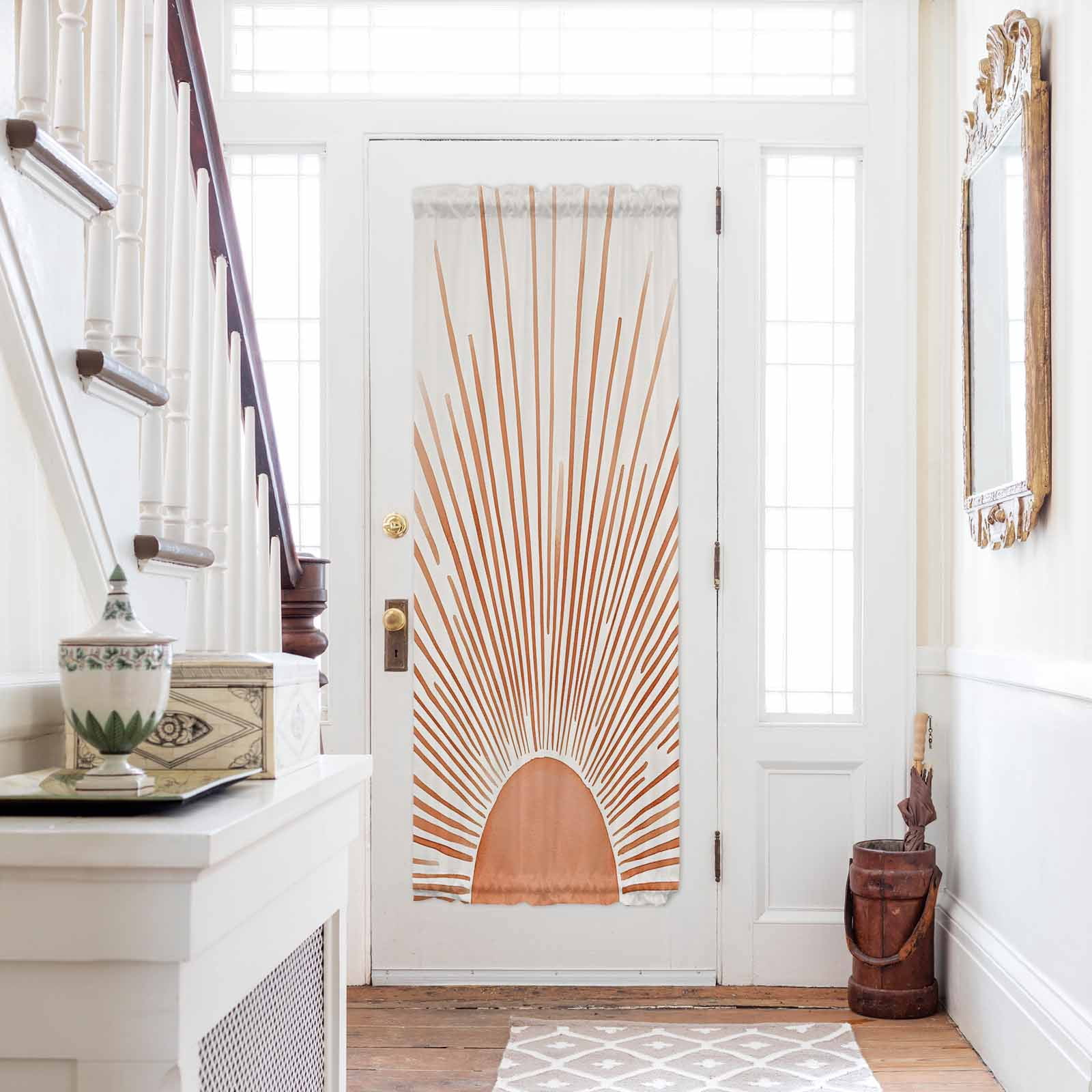 Boho Abstract Sun Door Curtains for Door Window, French Sidelight Front ...