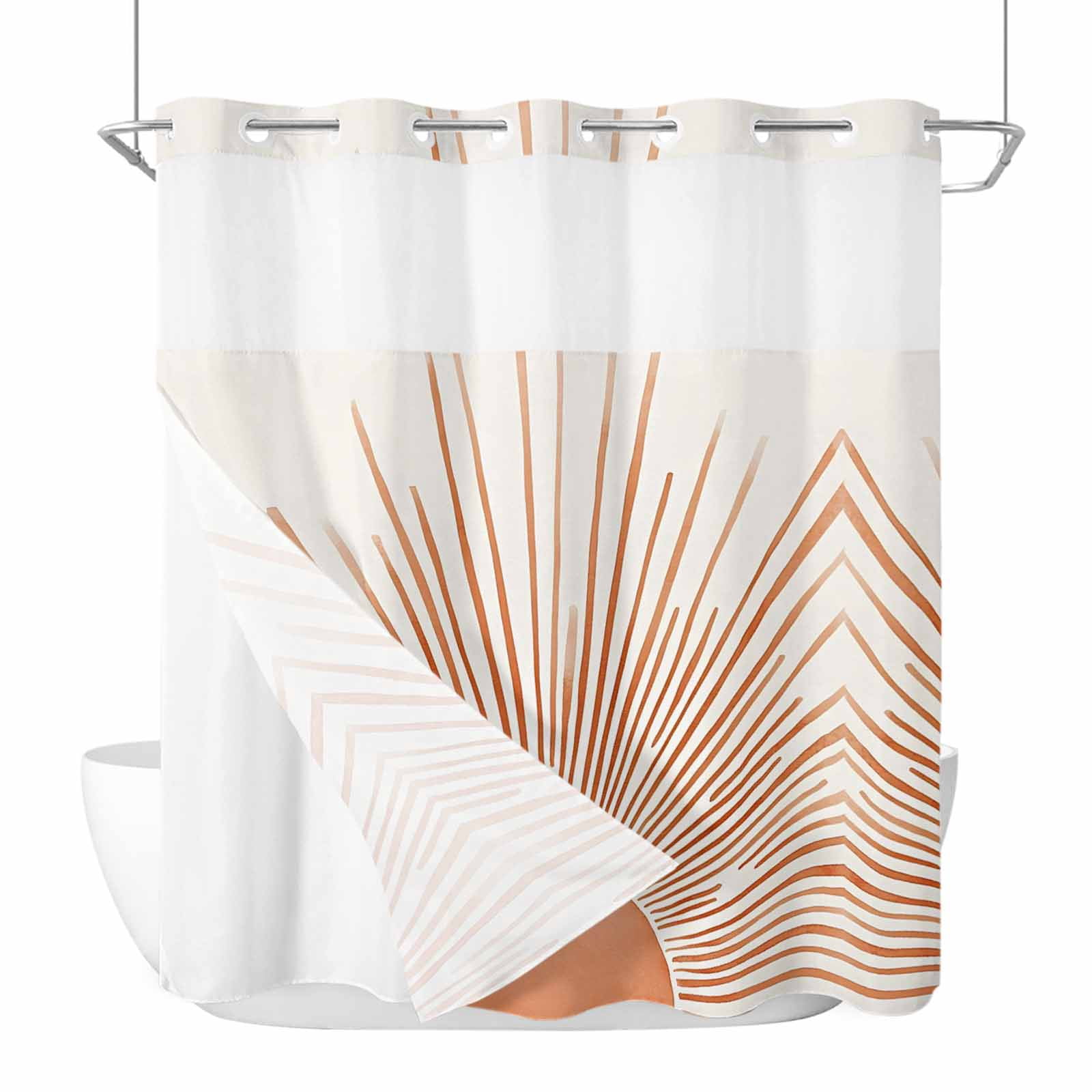 Boho Abstract Sun No Hook Shower Curtain Waterproof, Bathroom Curtains ...