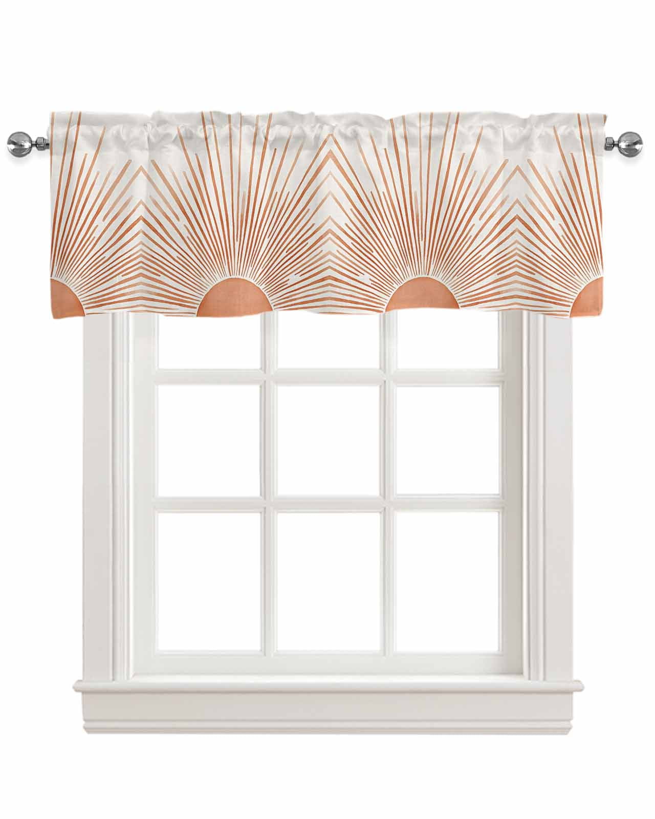 Boho Abstract Sun Kitchen Valances for Windows Farmhouse Linen Window ...