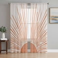 Boho Abstract Sun Semi Sheer Curtains 96 Inch Length 2 Panels Set ...