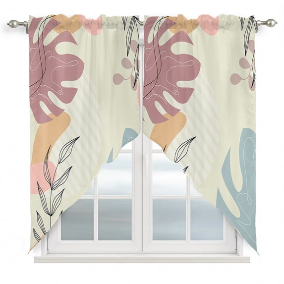 Boho Abstract Swag Valances for Windows 36 inches Long, Geometric ...