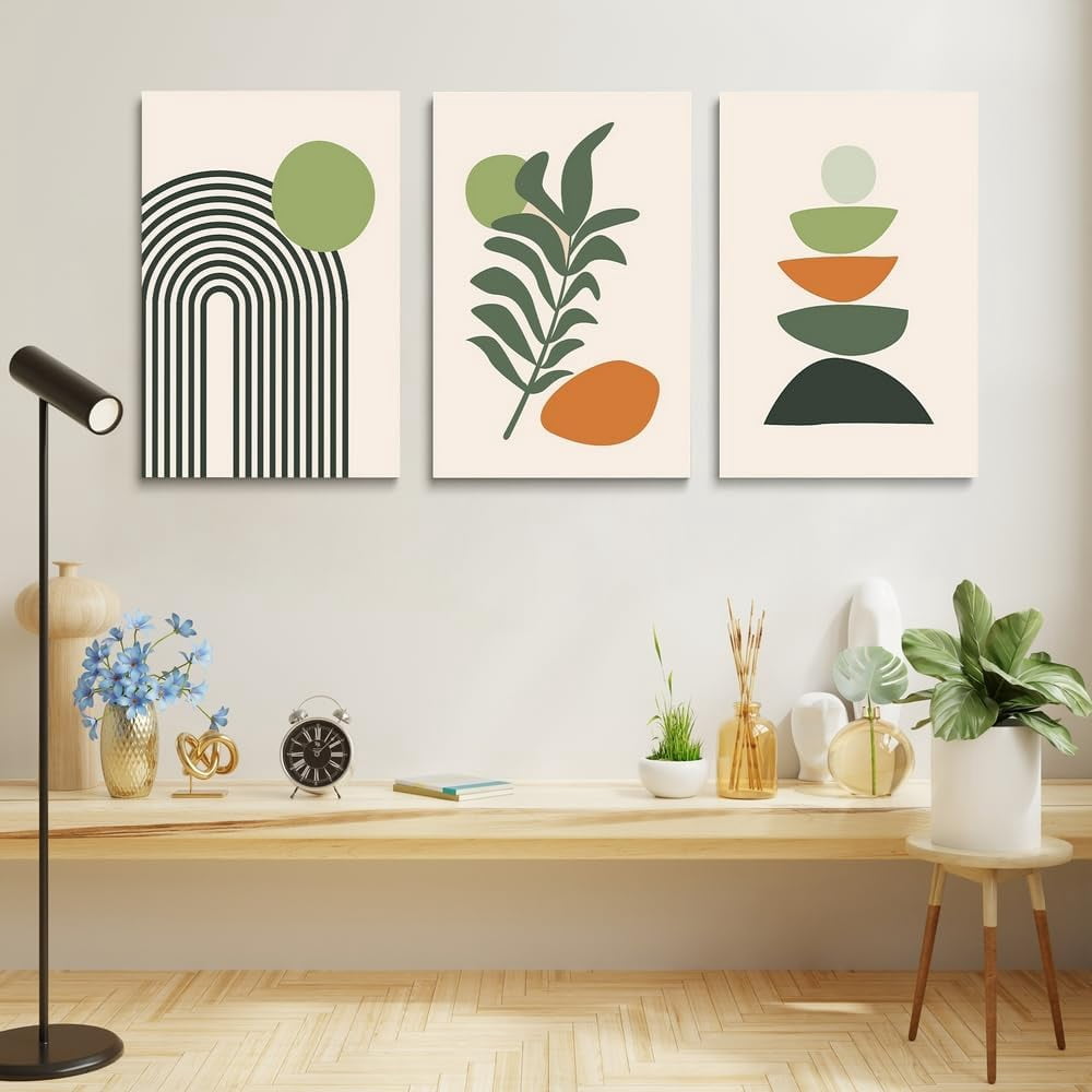 Boho Abstract Wall Art Prints,Boho Botanical Wall Decor,Set of 3 Prints ...