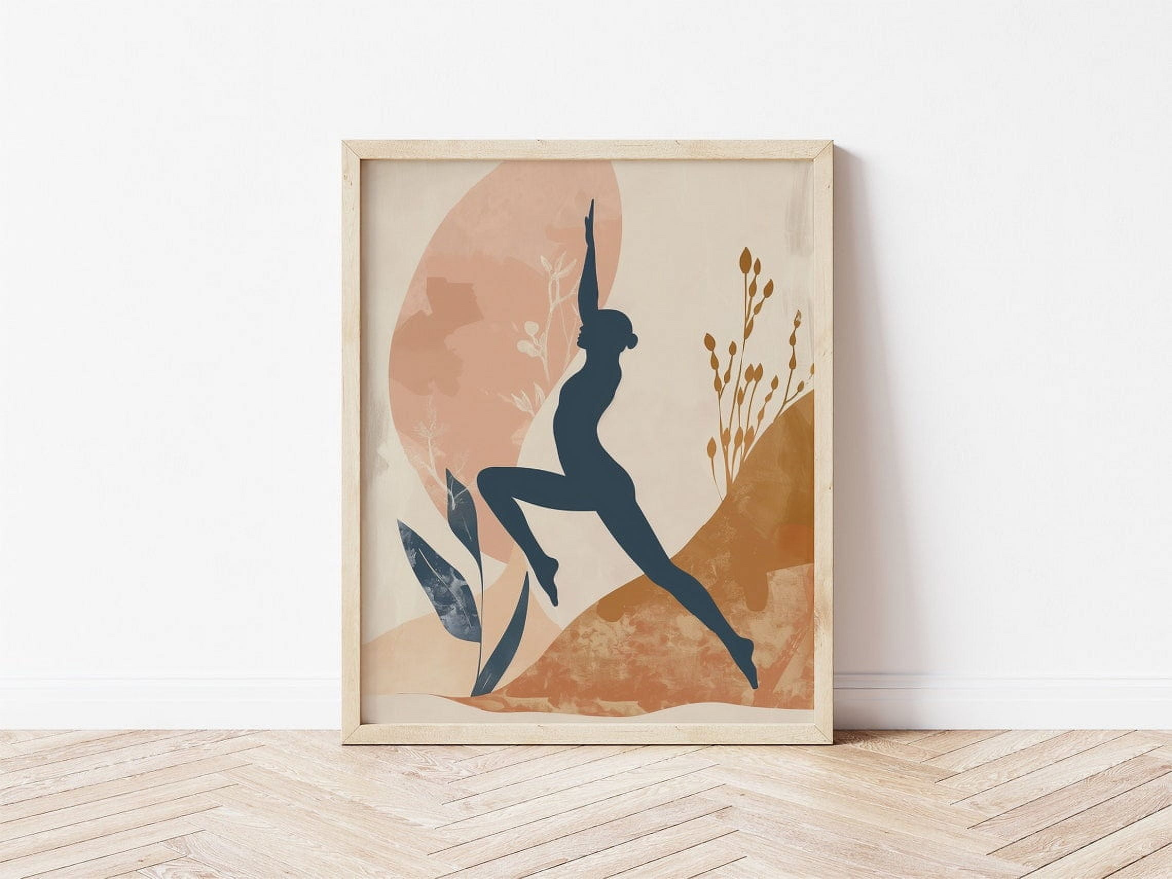 Boho Abstract Yoga Poster, Modern Abstract Print, Yoga Pose Wall Art ...
