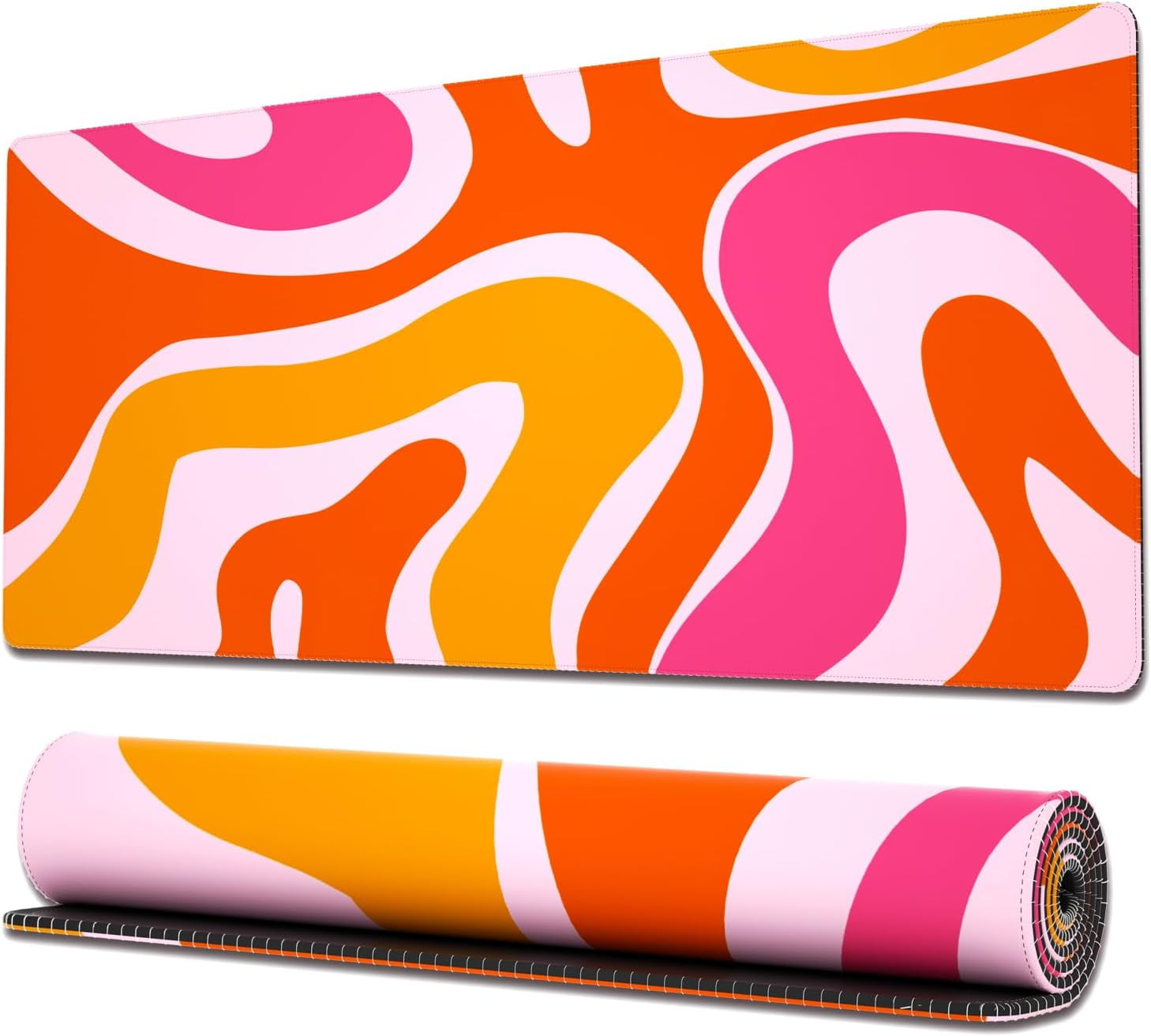 Boho Aesthetic Pink Swirl Large Gaming Mouse Pad 31.5x11.8in Anti-Slip ...