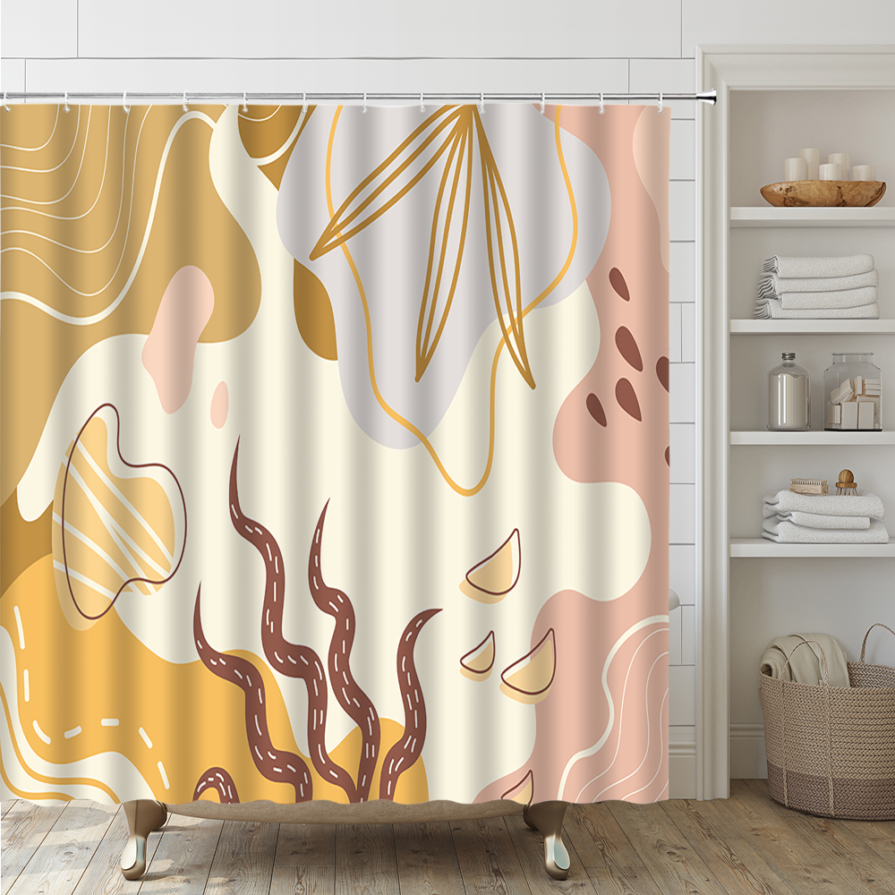 Boho Aesthetic Sage Green Abstract Bathroom Sets Shower Curtain Rug ...