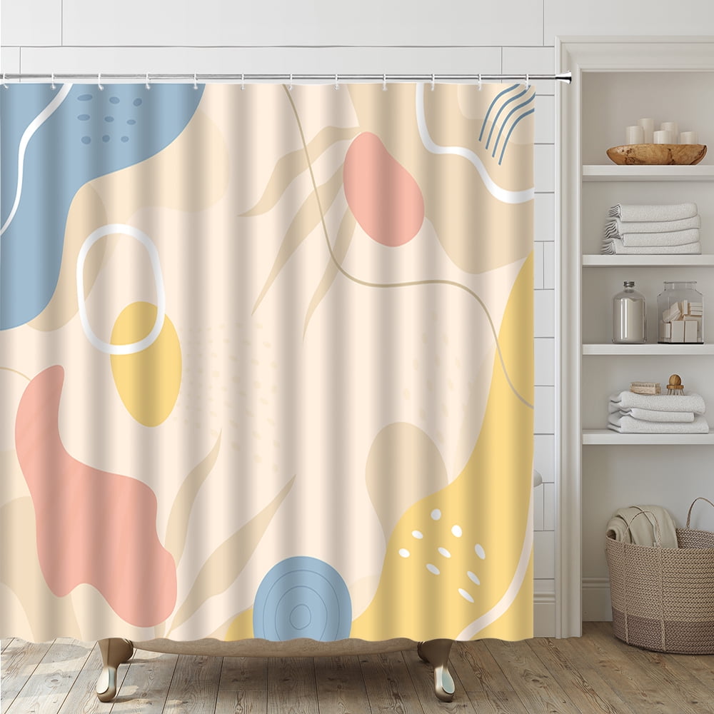 Boho Aesthetic Sage Green Abstract Bathroom Sets Shower Curtain Rug ...