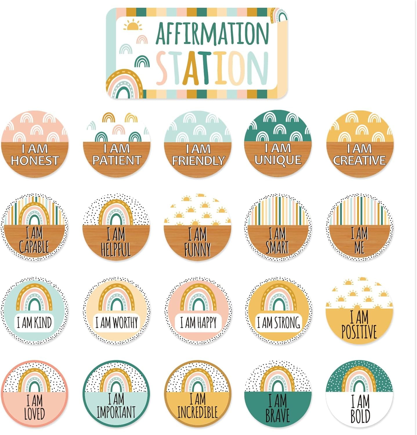 Boho Affirmation Station Bulletin Board Set Positive Boho Classroom ...