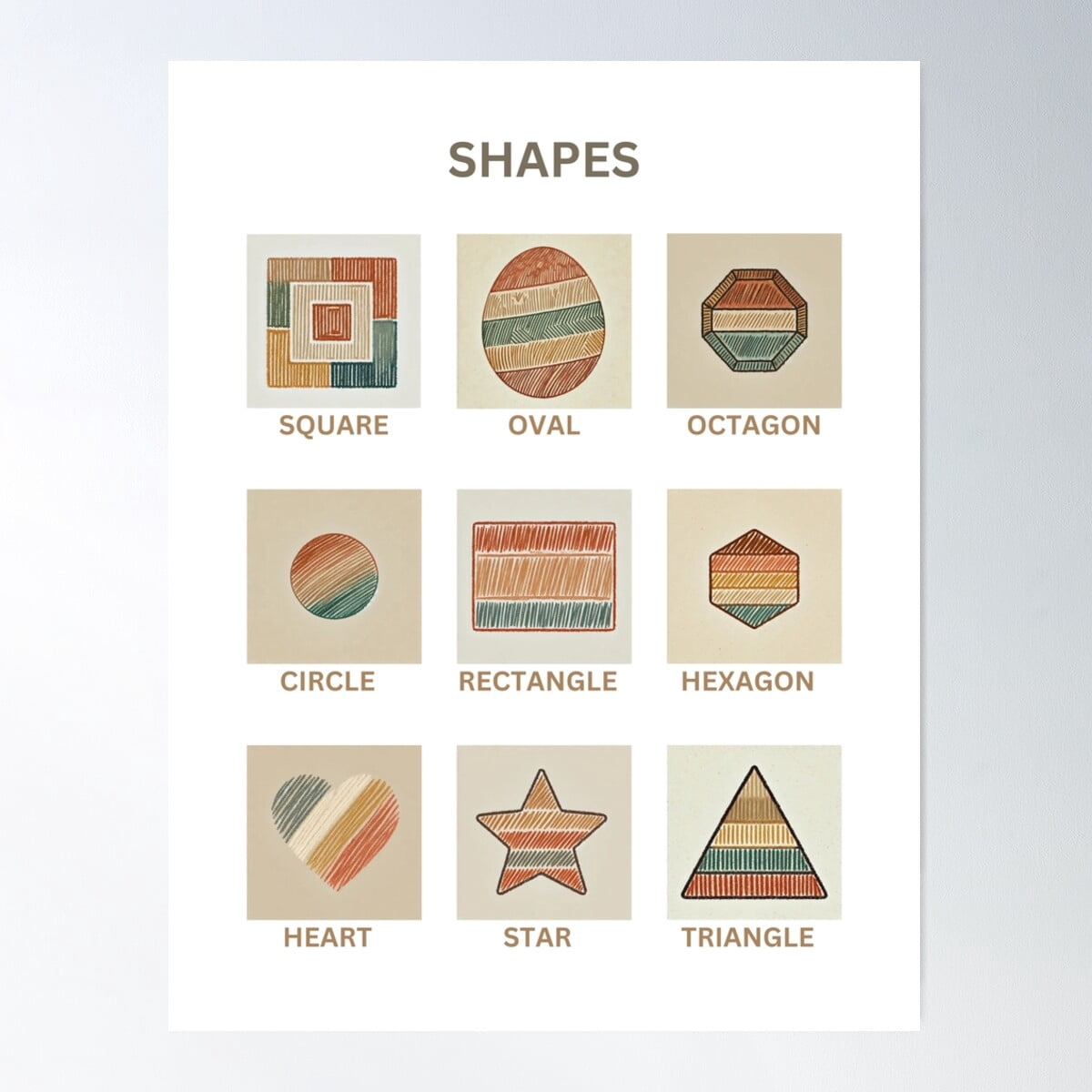 Boho Alphabet Educational Poster | Rustic Learning Decor For Kids ...