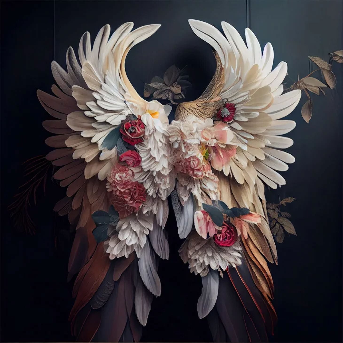 Boho Angel Wings Floral Adult Birthday Wedding Maternity Portrait r ...