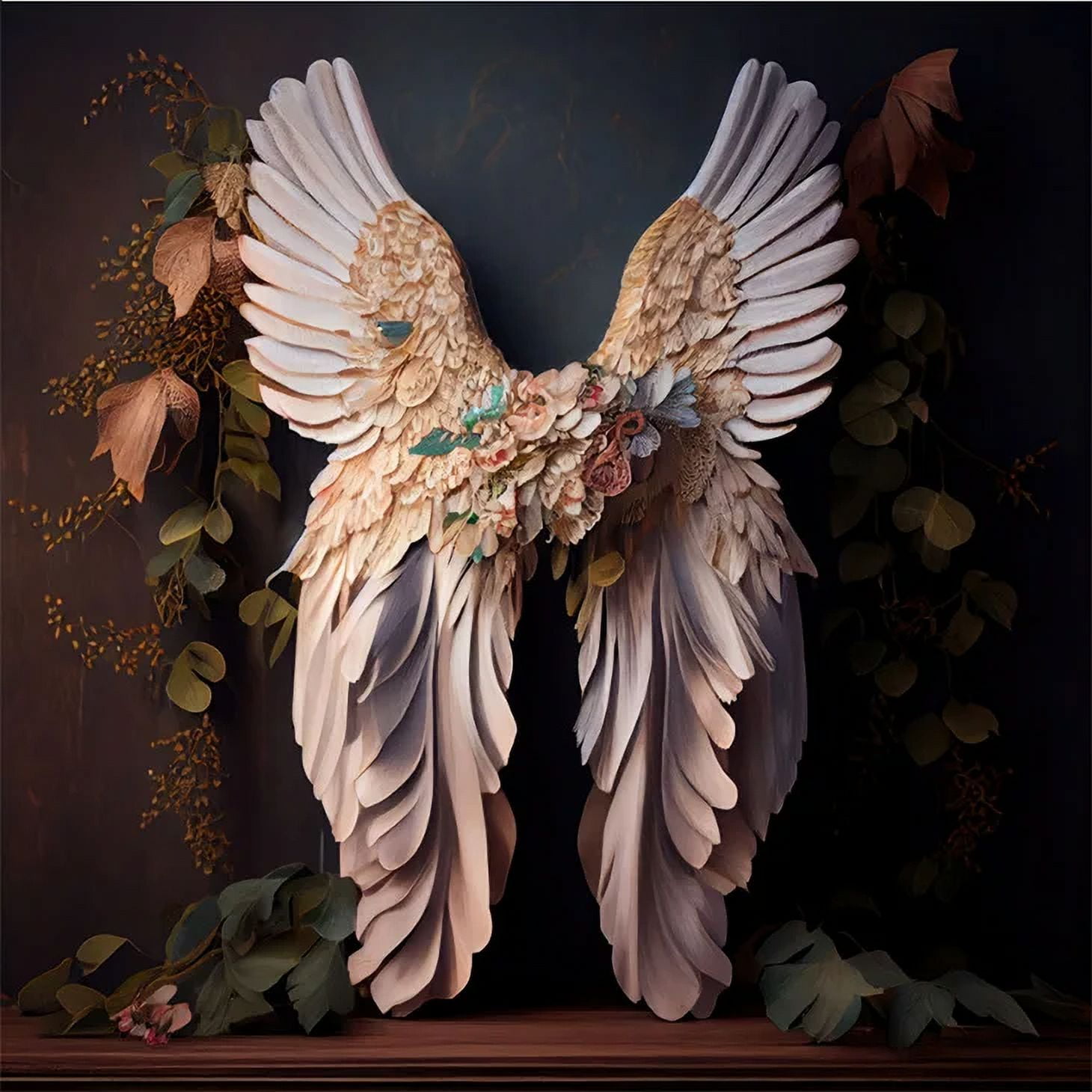 Boho Angel Wings Floral Adult Birthday Wedding Maternity Portrait r ...