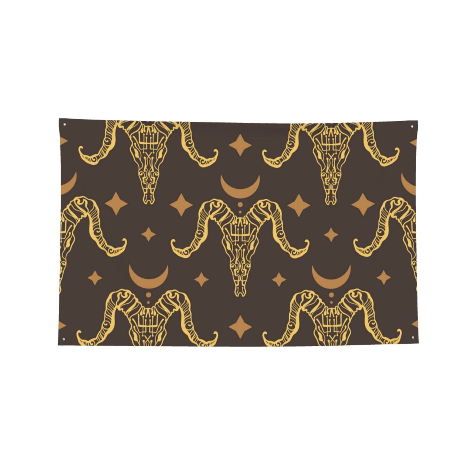 Boho Animal Goat Skull Four Hole Decorated Banner Flag for Garden Yard ...
