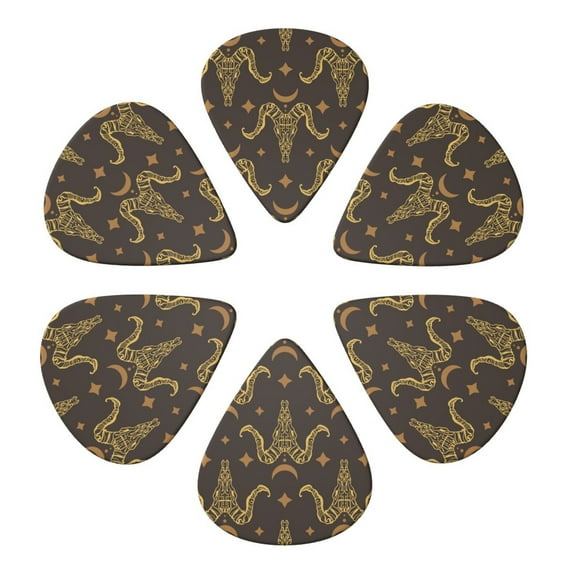 Boho Animal Goat Skull Guitar Pick 6 Pack for Bass Acoustic Electric ...