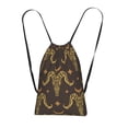 Boho Animal Goat Skull Packable Drawstring Backpack, Lightweight ...