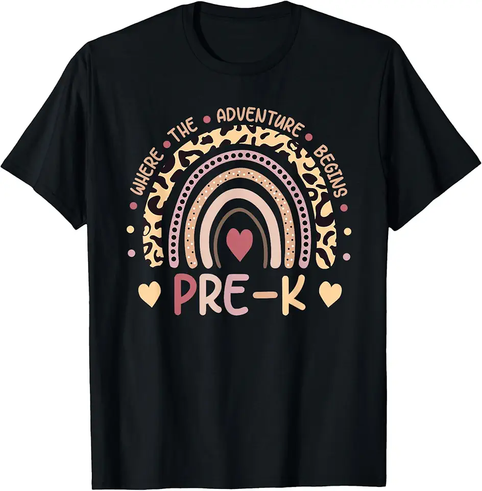 Boho Animal Print Rainbow Pre-K Teacher Women Short Sleeve Tee ...