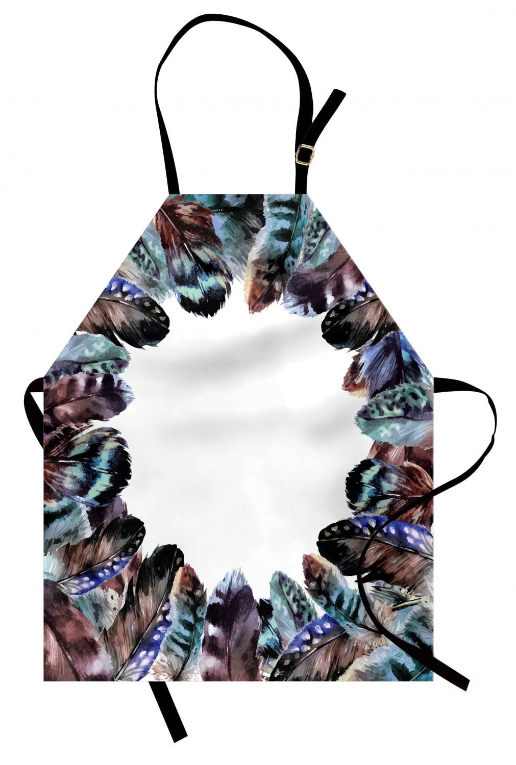 Boho Apron Boho Circle Round Frame with Shabby Ornate Feathers Retro ...