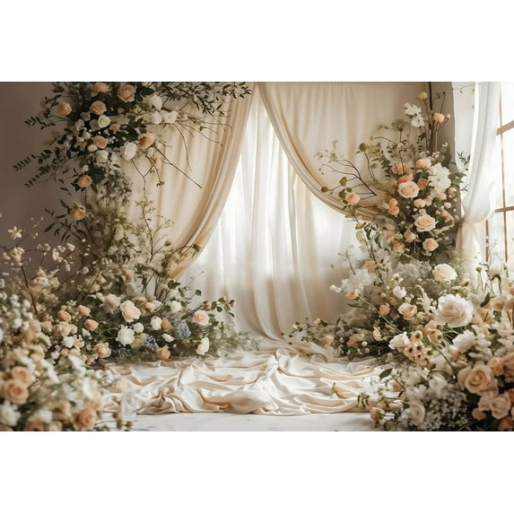 Boho Arch Floral Window Adult Birthday Wedding Maternity Portrait r ...