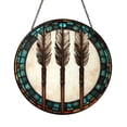 Boho Arrow Scene Glass Suncatcher Round Window Ornament, Minimal ...