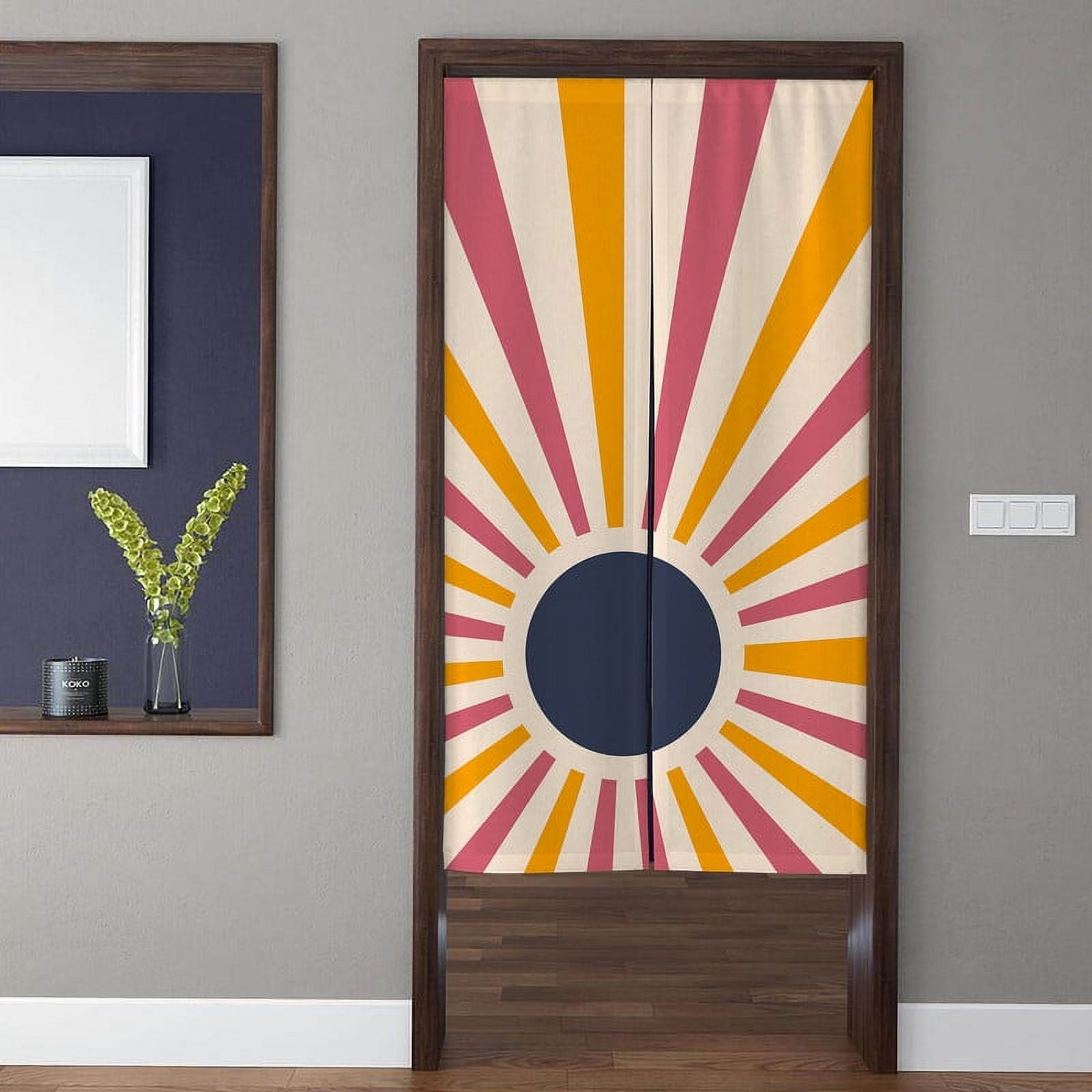 Boho Art Door Curtain Door Curtain Sun Abstract Geometric Pattern ...