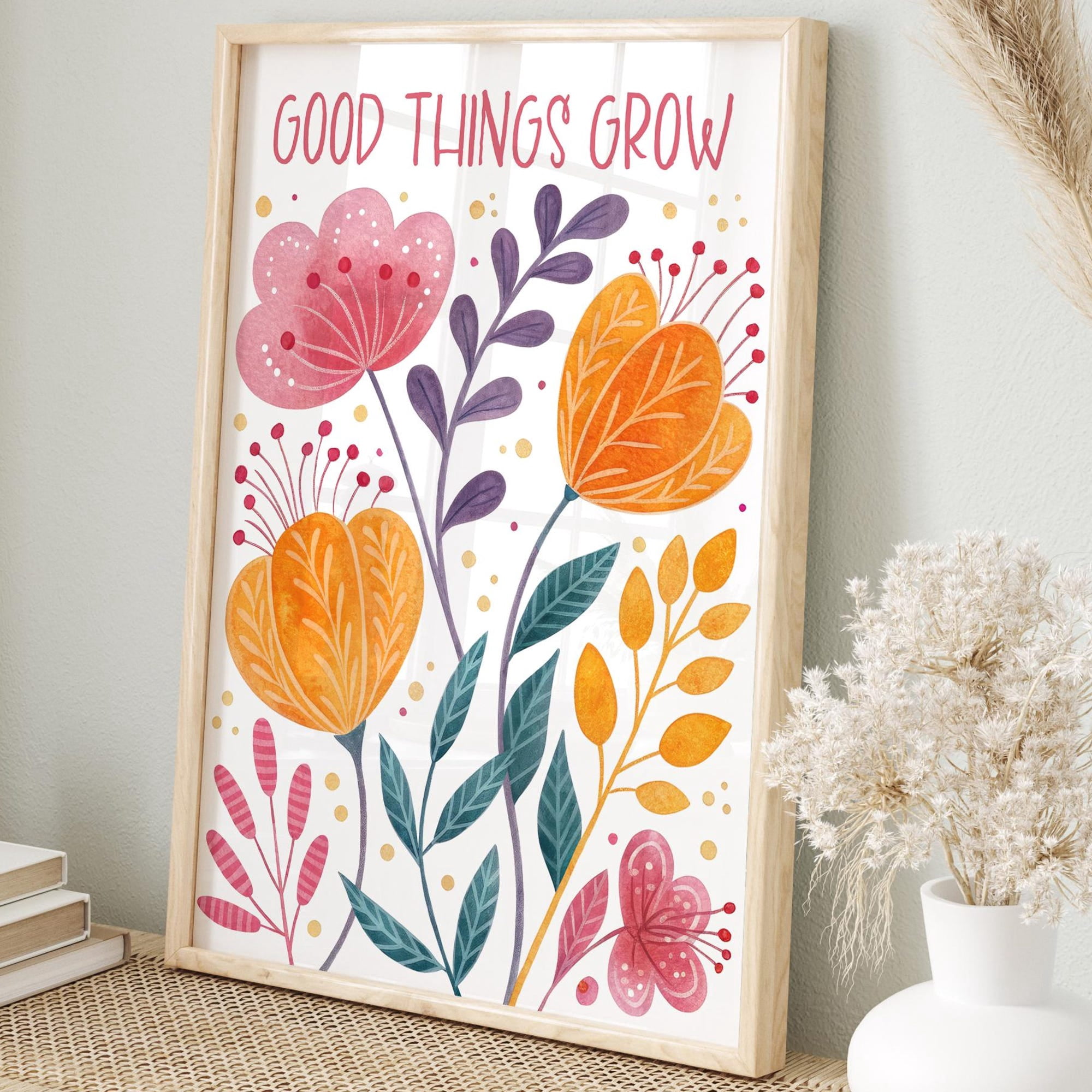 Boho Art Plant Illustration Floral Poster Inspiration Colorful ...