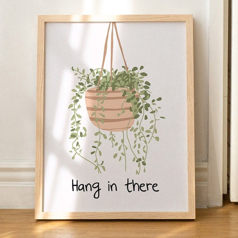 Boho Art Print, Aesthetic Quote Wall Art, Botanical Poster, Plant Lady ...