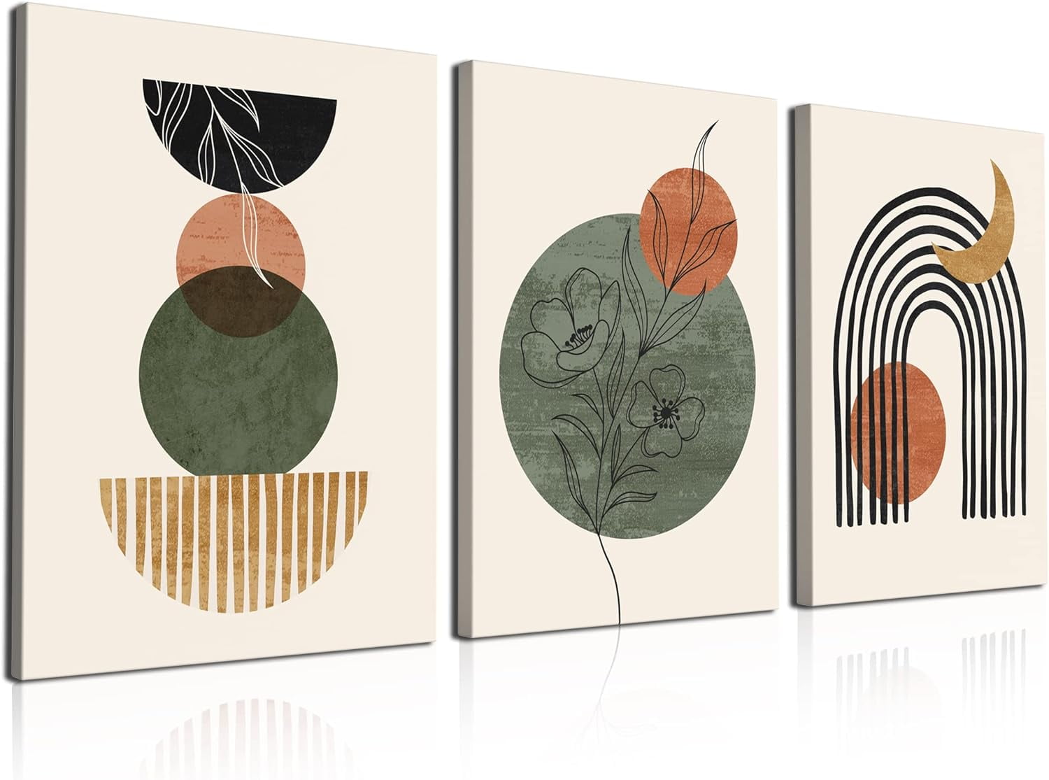 Boho Art Wall Decor Framed Canvas Print 12"x16" Minimalist Wall Decor ...