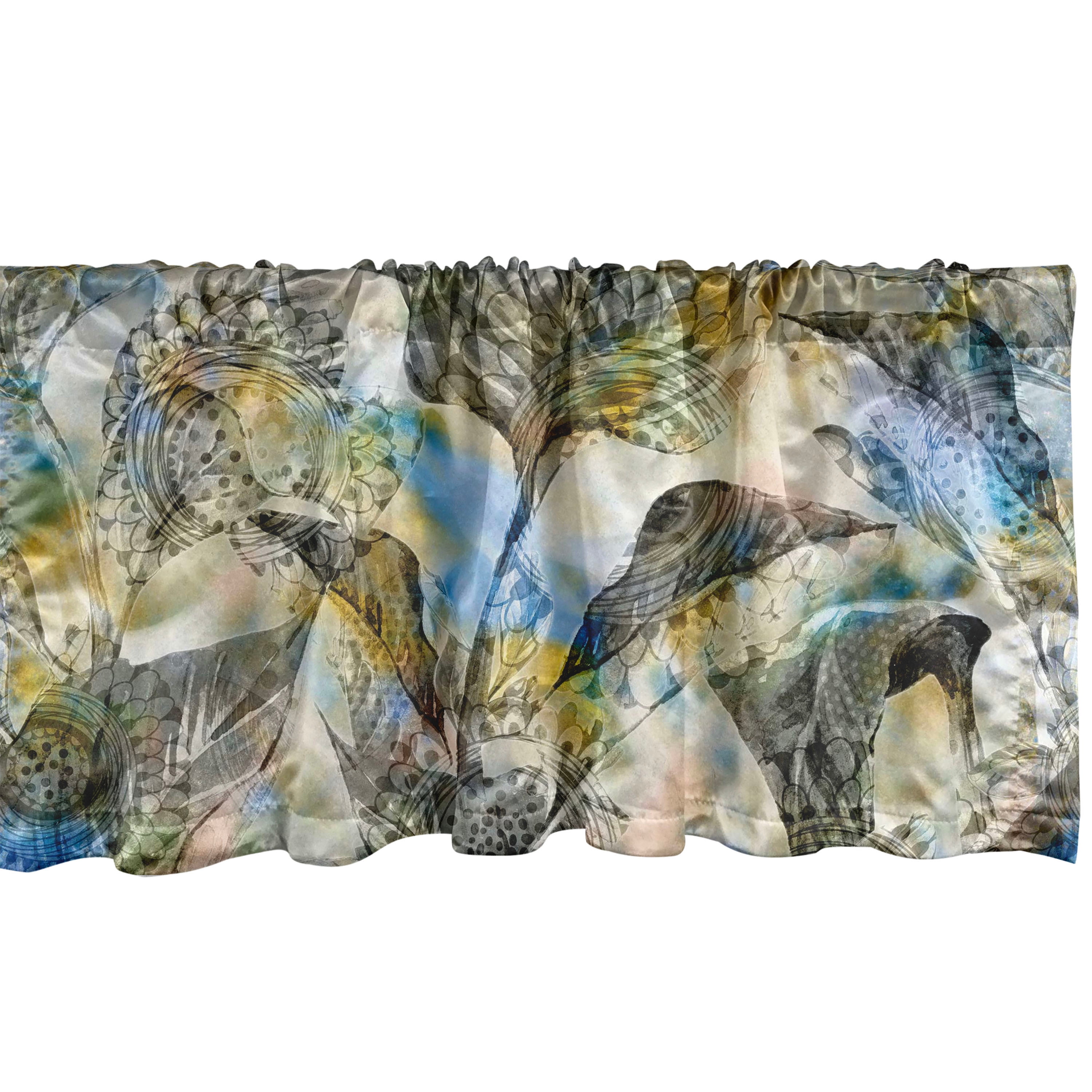 Boho Art Window Valance, Ethnic Tribal Concept Mandala Circles and ...