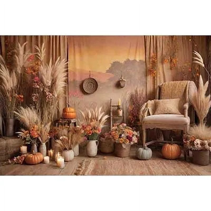 Boho Autumn Background Photography Farm Bohemia Thathch Photoz Backdrop ...