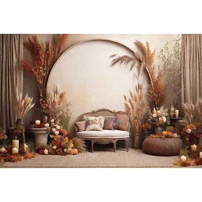 Boho Autumn Background Photography Farm Bohemia Thathch Photoz Backdrop ...