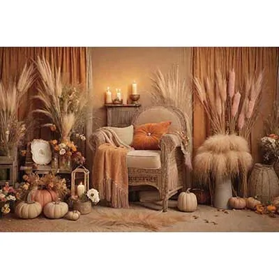 Boho Autumn Background Photography Farm Bohemia Thathch Photoz Backdrop ...