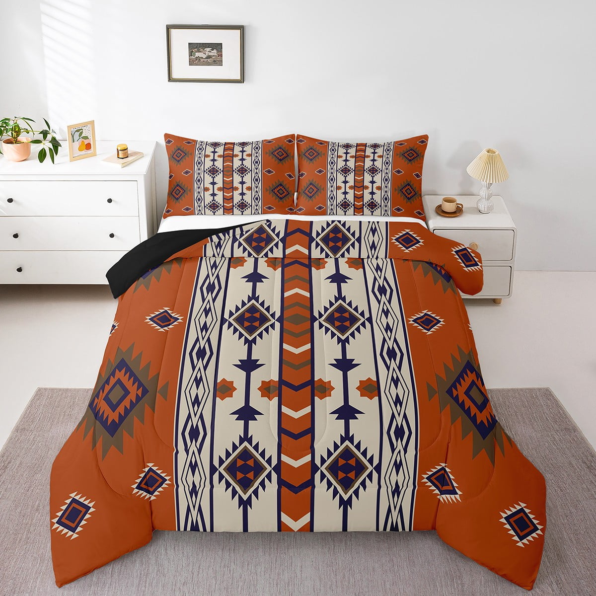 Boho Aztec Bedding Comforter Sets Queen,Western Bohemian Comforter Set ...